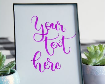 Custom Calligraphy Quote Art, Hand Lettered Wall Sign, Modern ...