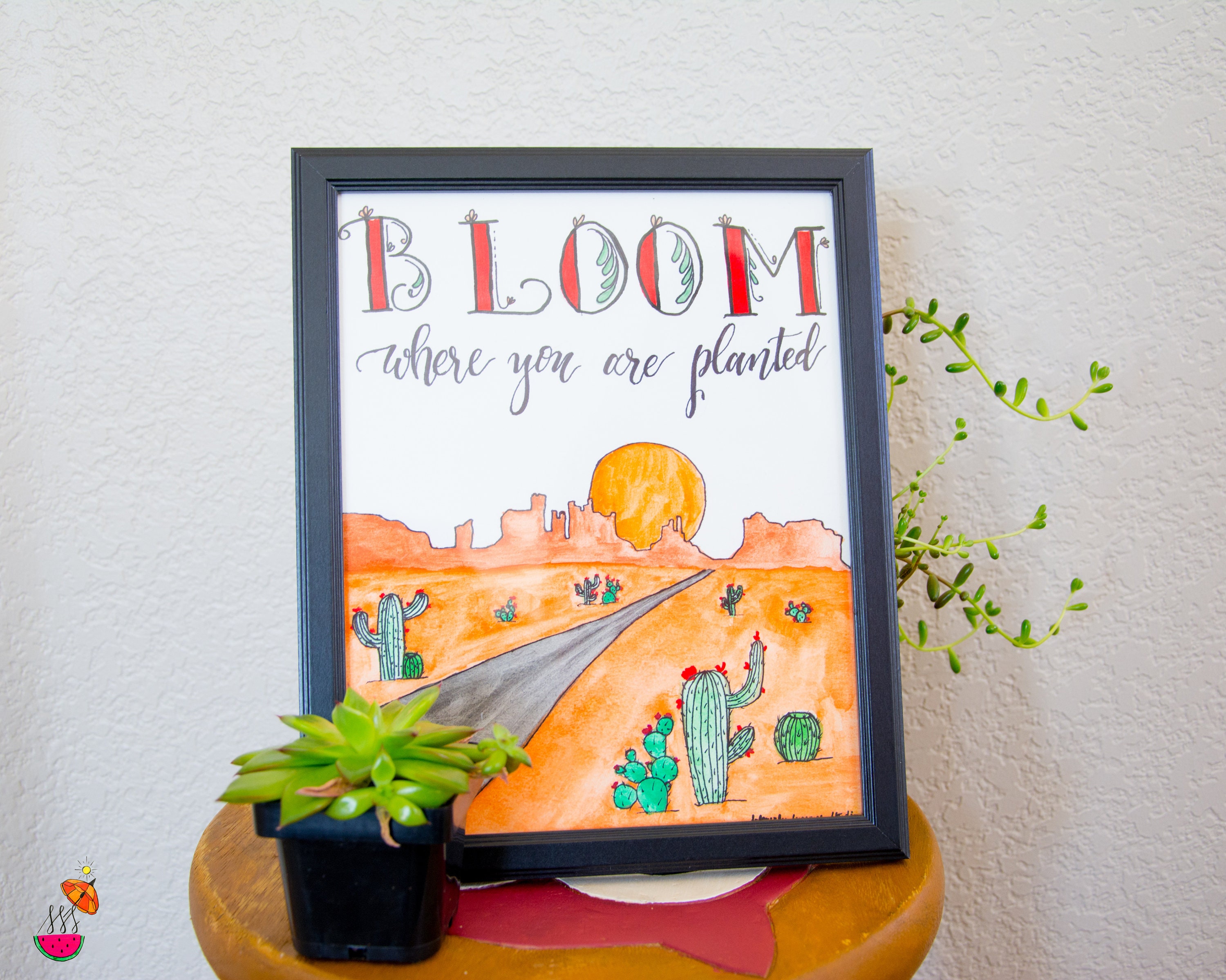 Custom Calligraphy Quote Art With Custom Background, Hand Lettered Wall ...