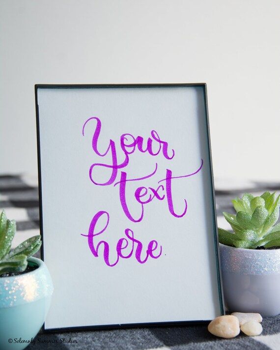 Custom Calligraphy Quote Art Hand Lettered Wall Sign Modern | Etsy