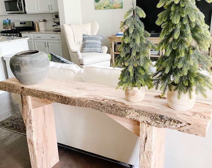 Raw Oak Console Table Entryway Table Narrow Console Table - Etsy