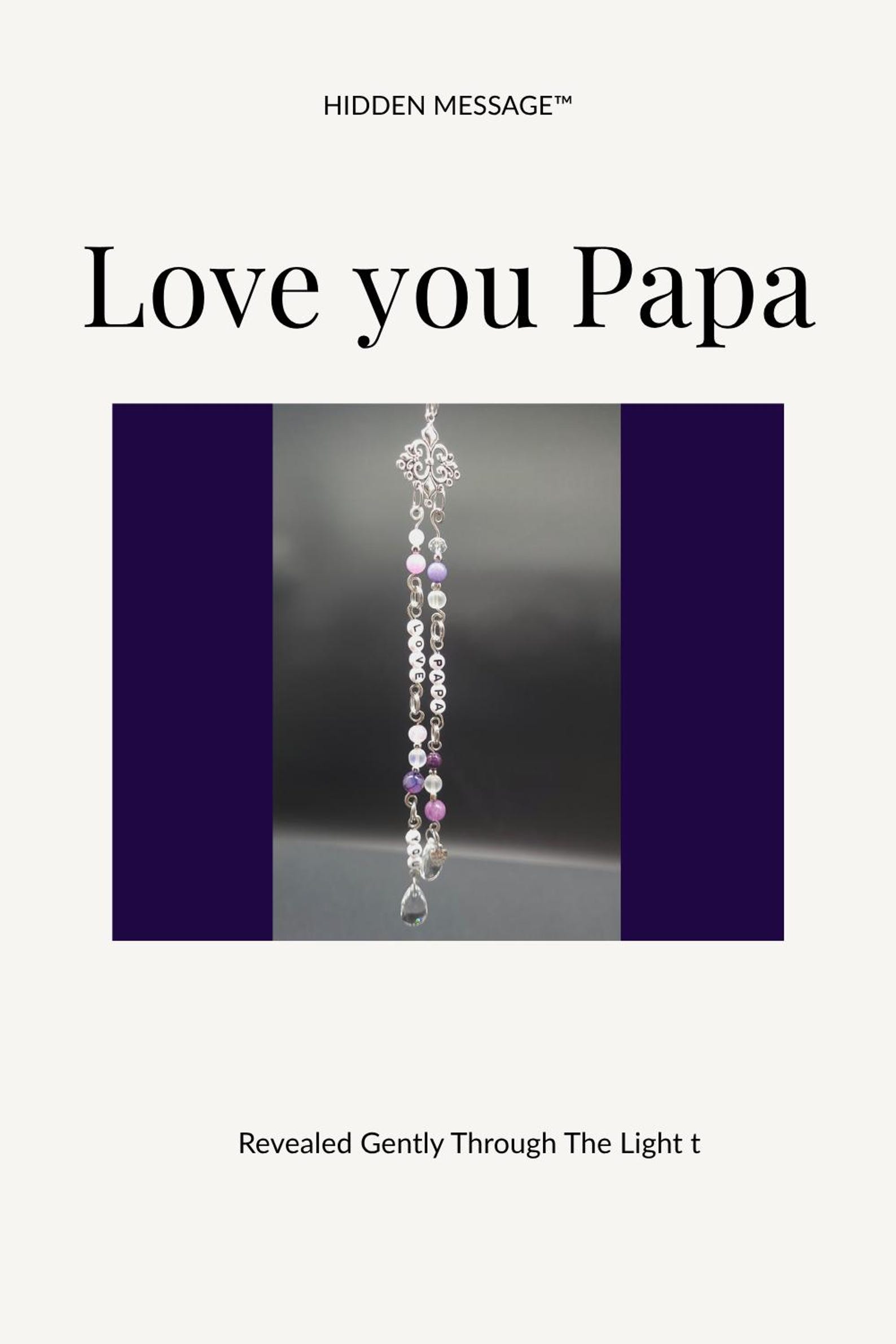 Gift for Papa | Love You Papa Hidden Message™ Car Charm | Grandpa Gift ...