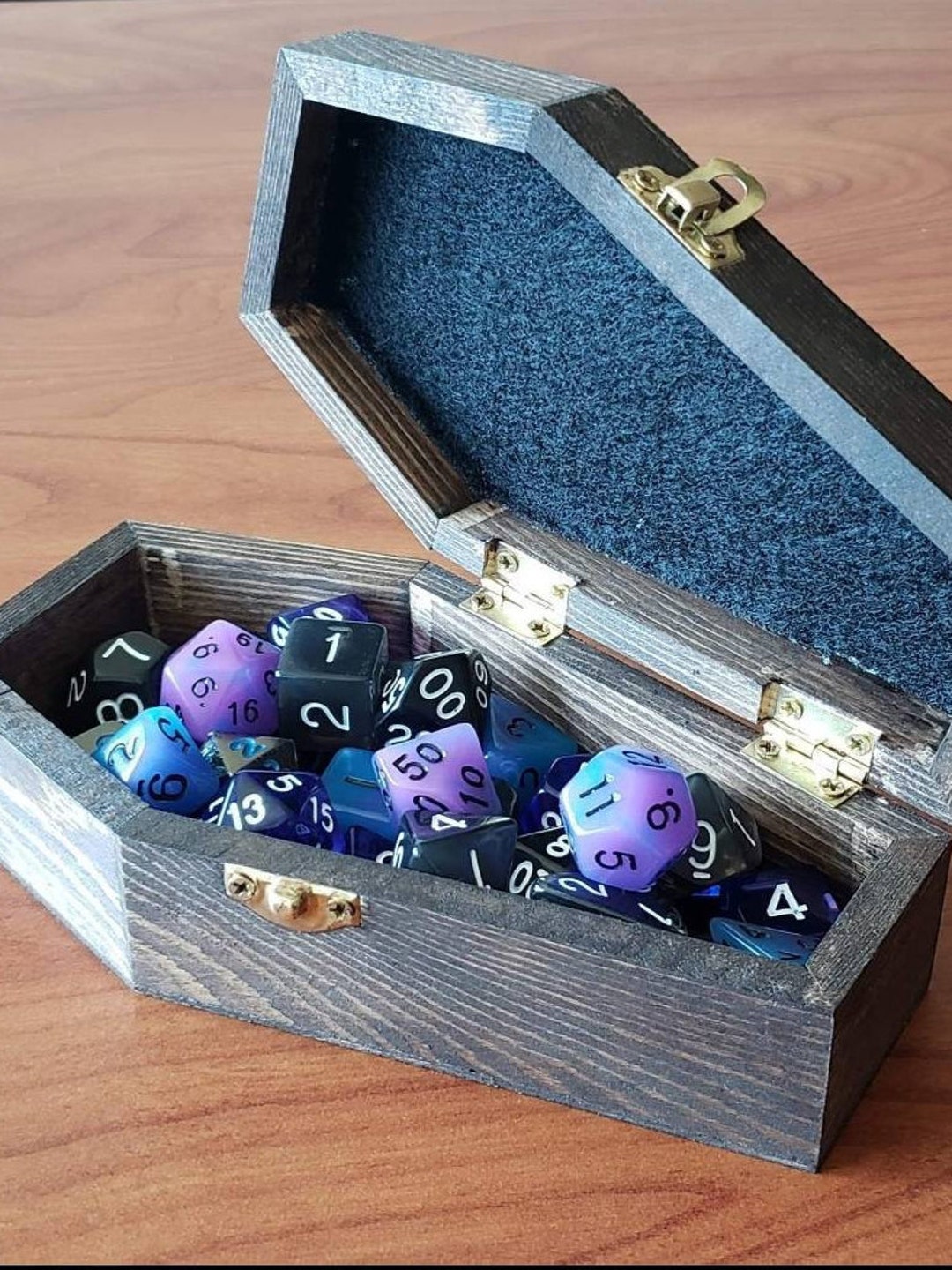 Customizable Coffin Jewelry Box DND Dice Storage Portable Crystal Rocks ...