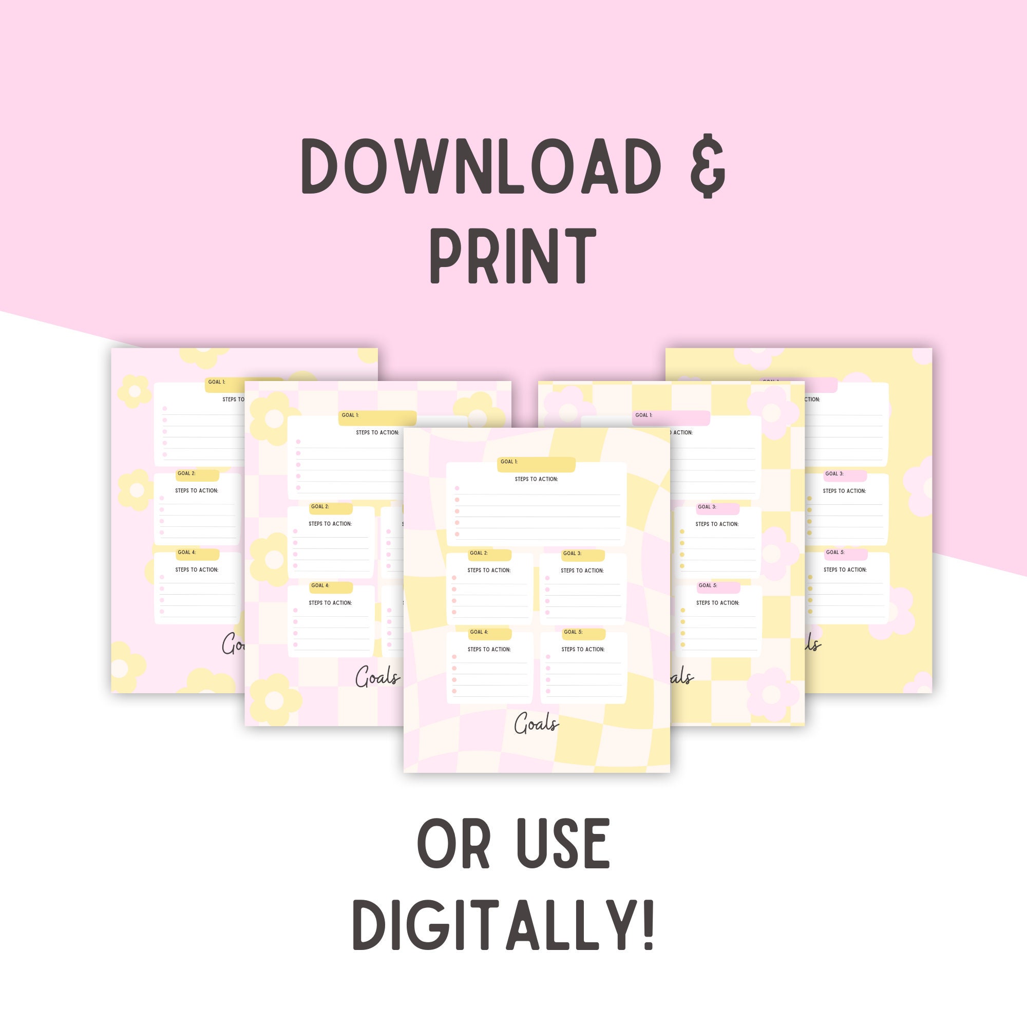 Retro Planner // Printable Planner Spreads // Digital Planner - Etsy