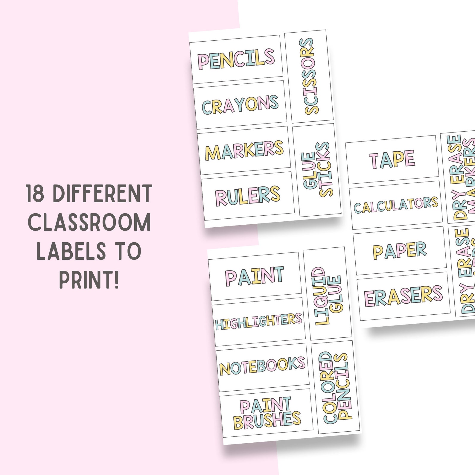 Classroom Decor // Classroom Labels // Supply Labels // Pastel ...