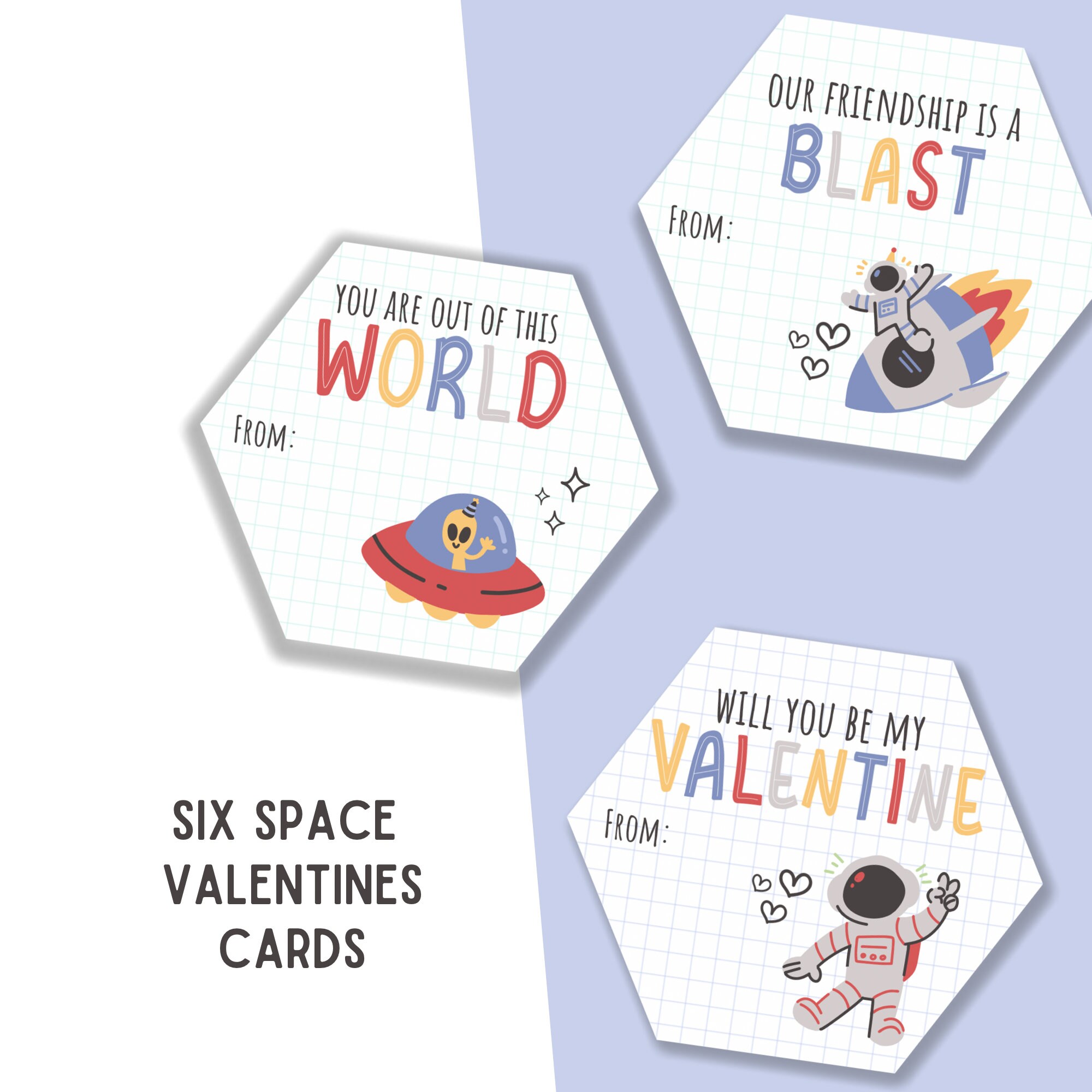 Printable Valentines Cards // Astronaut/space Valentines Cards ...
