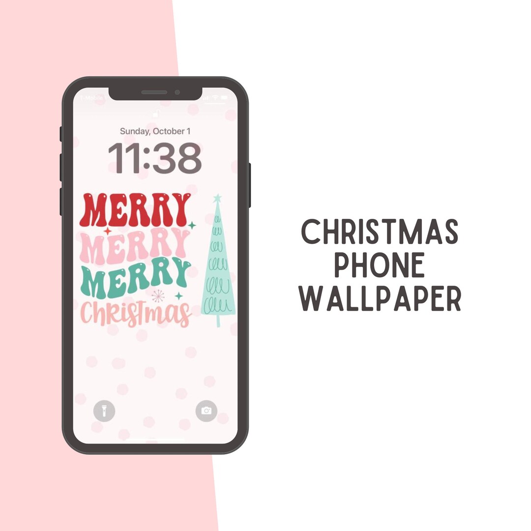 Pastel Retro Christmastree Holiday Phone Wallpaper // Christmas Holiday ...