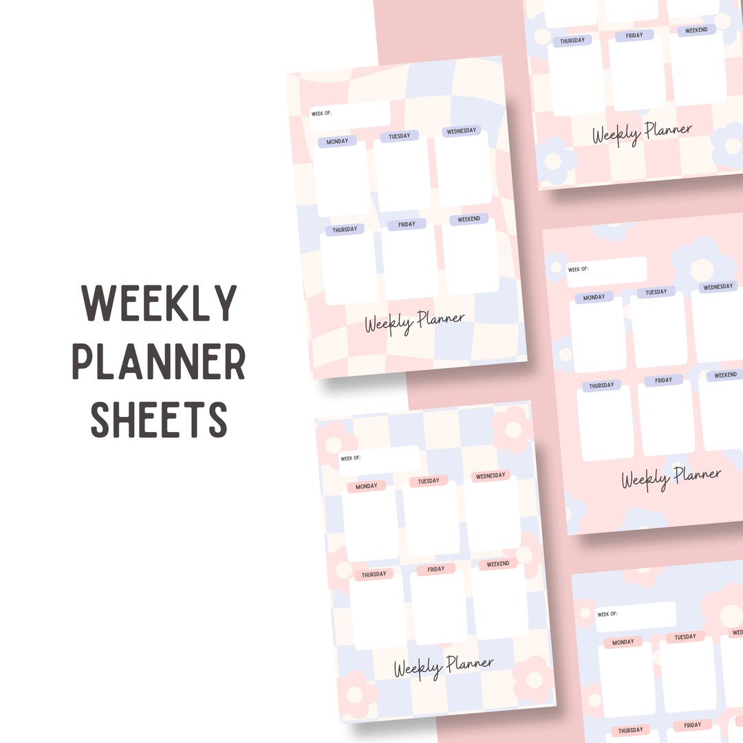 Retro Planner // Printable Planner Spreads // Digital Planner Spreads ...