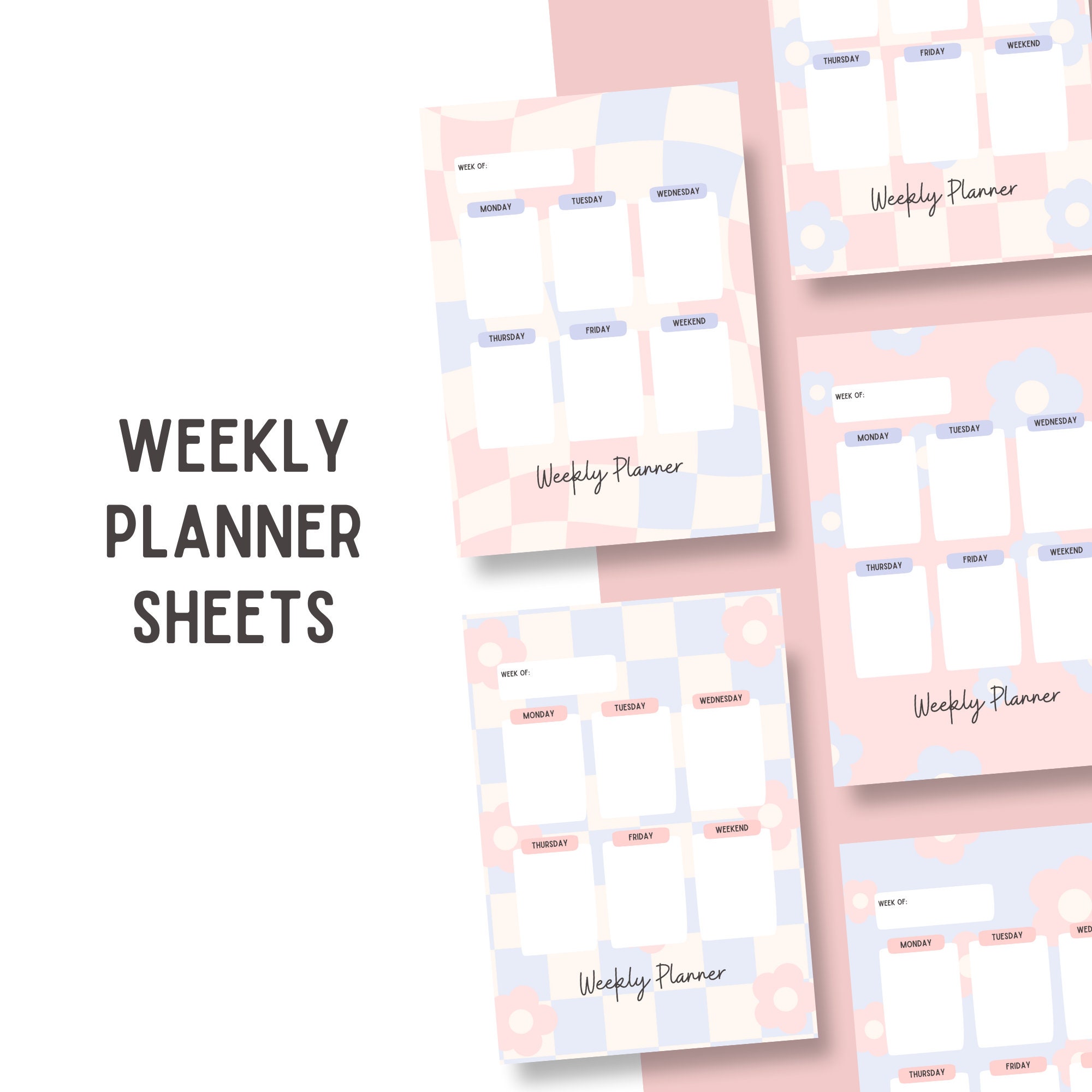 Retro Planner // Printable Planner Spreads // Digital Planner - Etsy
