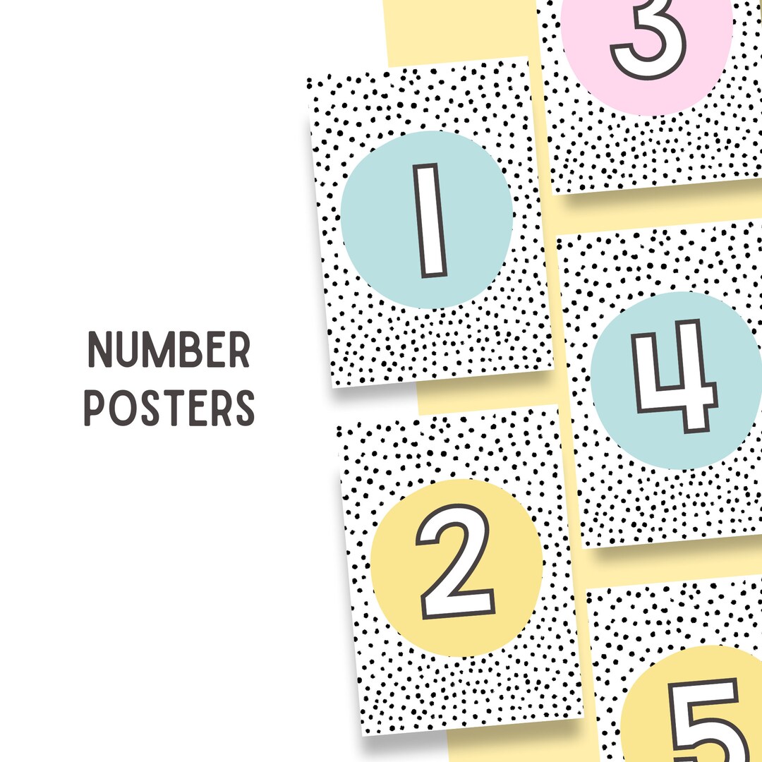 Classroom Decor // Number Posters // Classroom Posters // Pastel ...