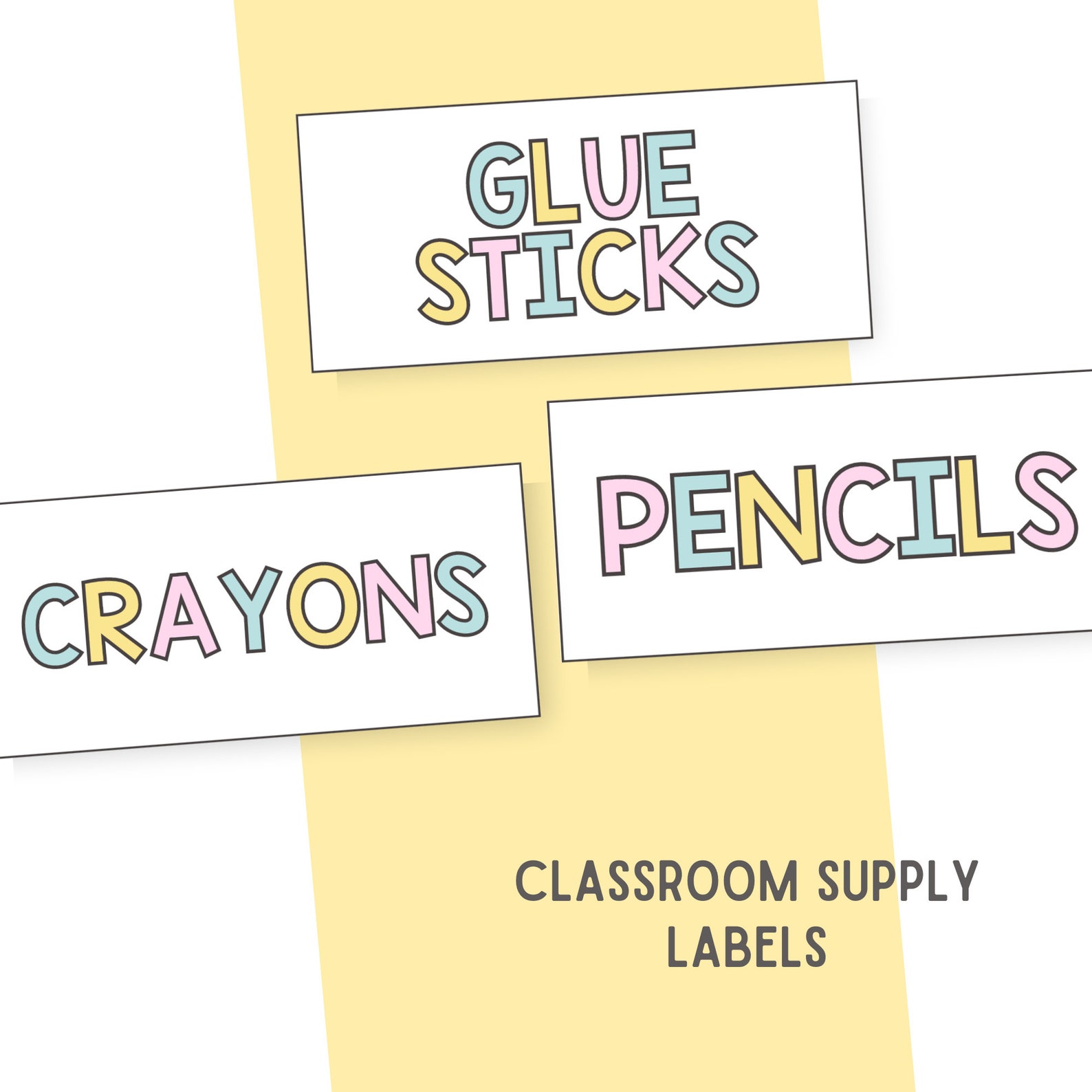 Classroom Decor // Classroom Labels // Supply Labels // Pastel ...
