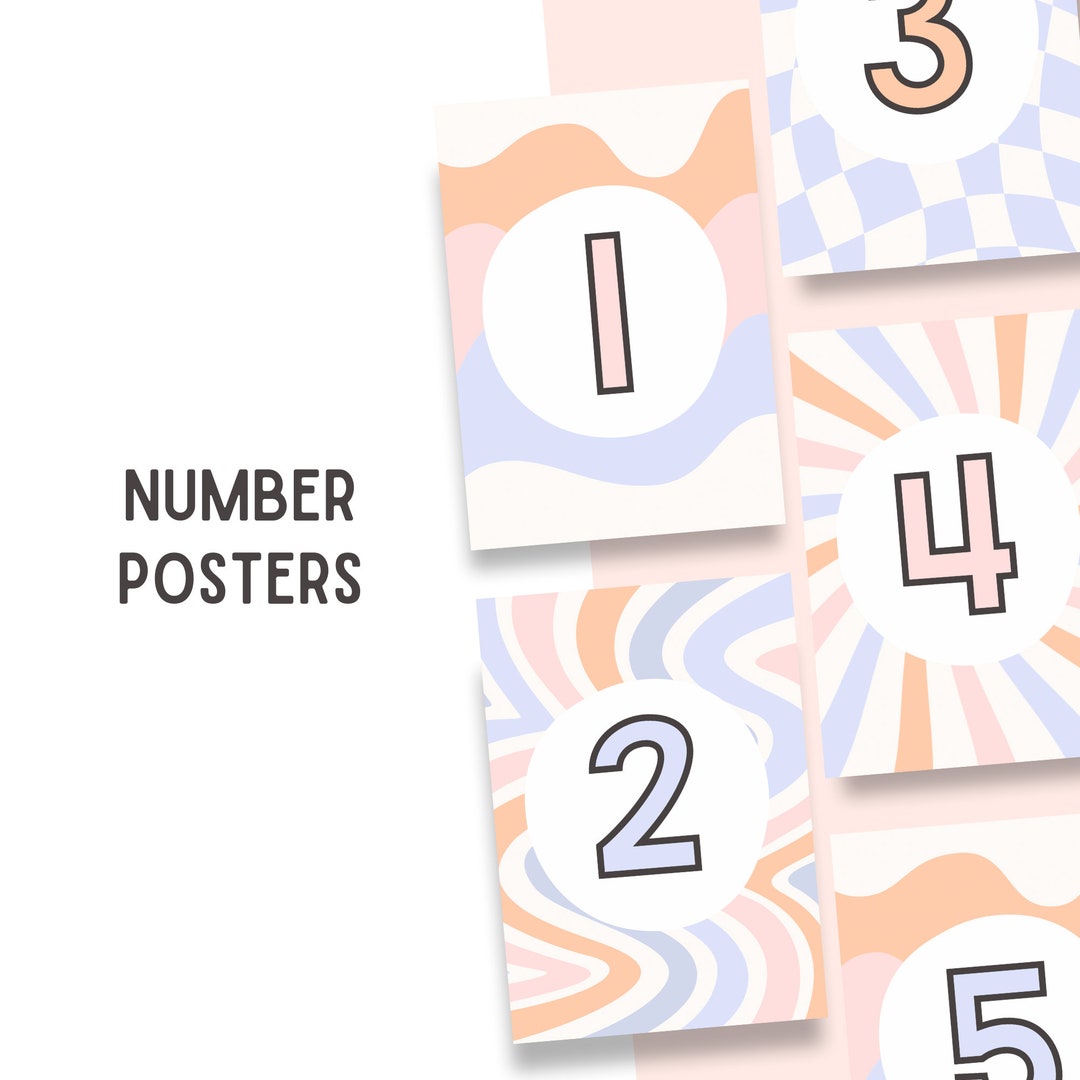 Classroom Decor // Number Posters // Classroom Posters // Pastel ...