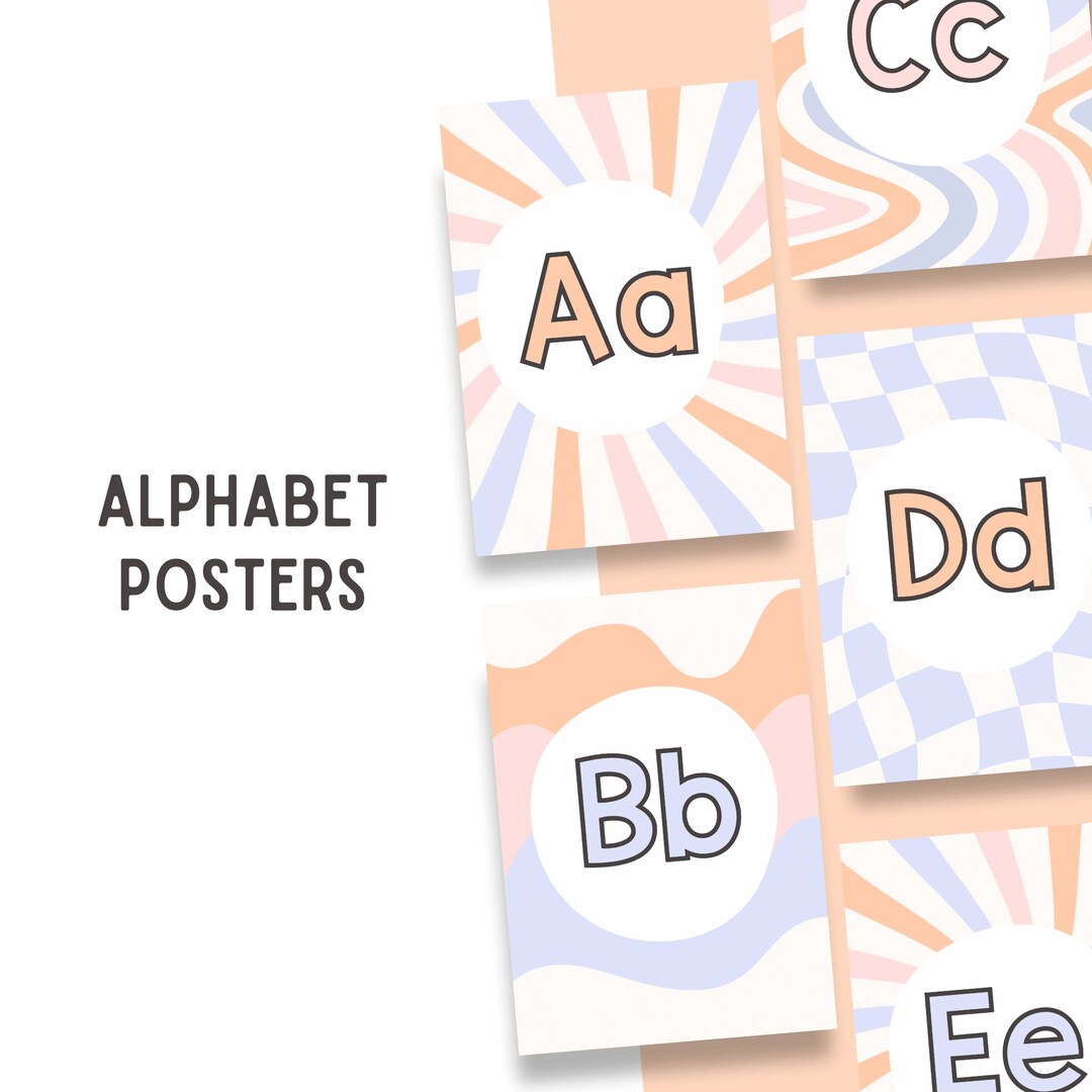 Classroom Decor // Classroom Alphabet // Alphabet Posters // Retro ...