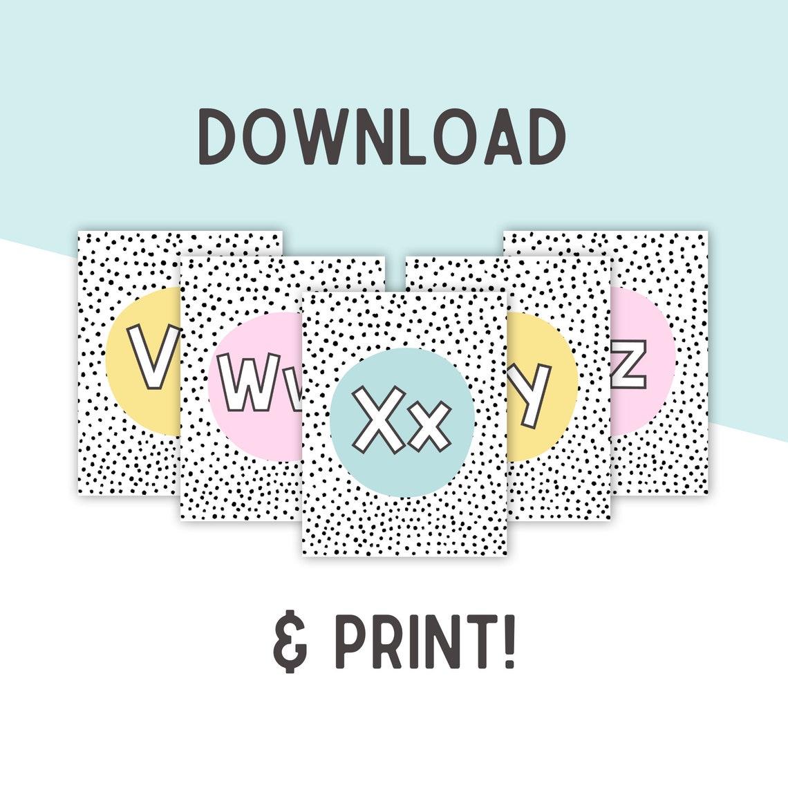 Classroom Decor // Classroom Alphabet // Alphabet Posters // Polka Dot ...