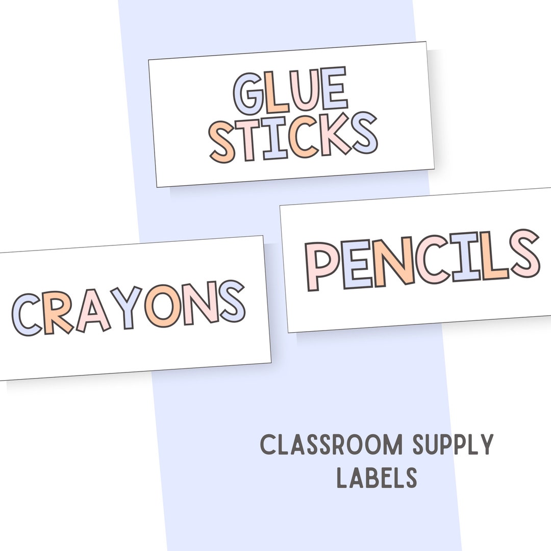 Classroom Decor // Classroom Labels // Supply Labels // Pastel ...
