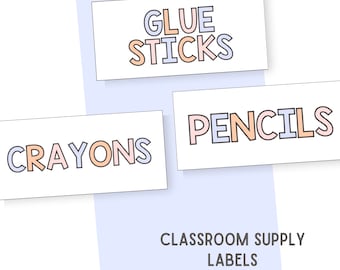 Classroom Decor // Classroom Labels // Supply Labels // Pastel ...