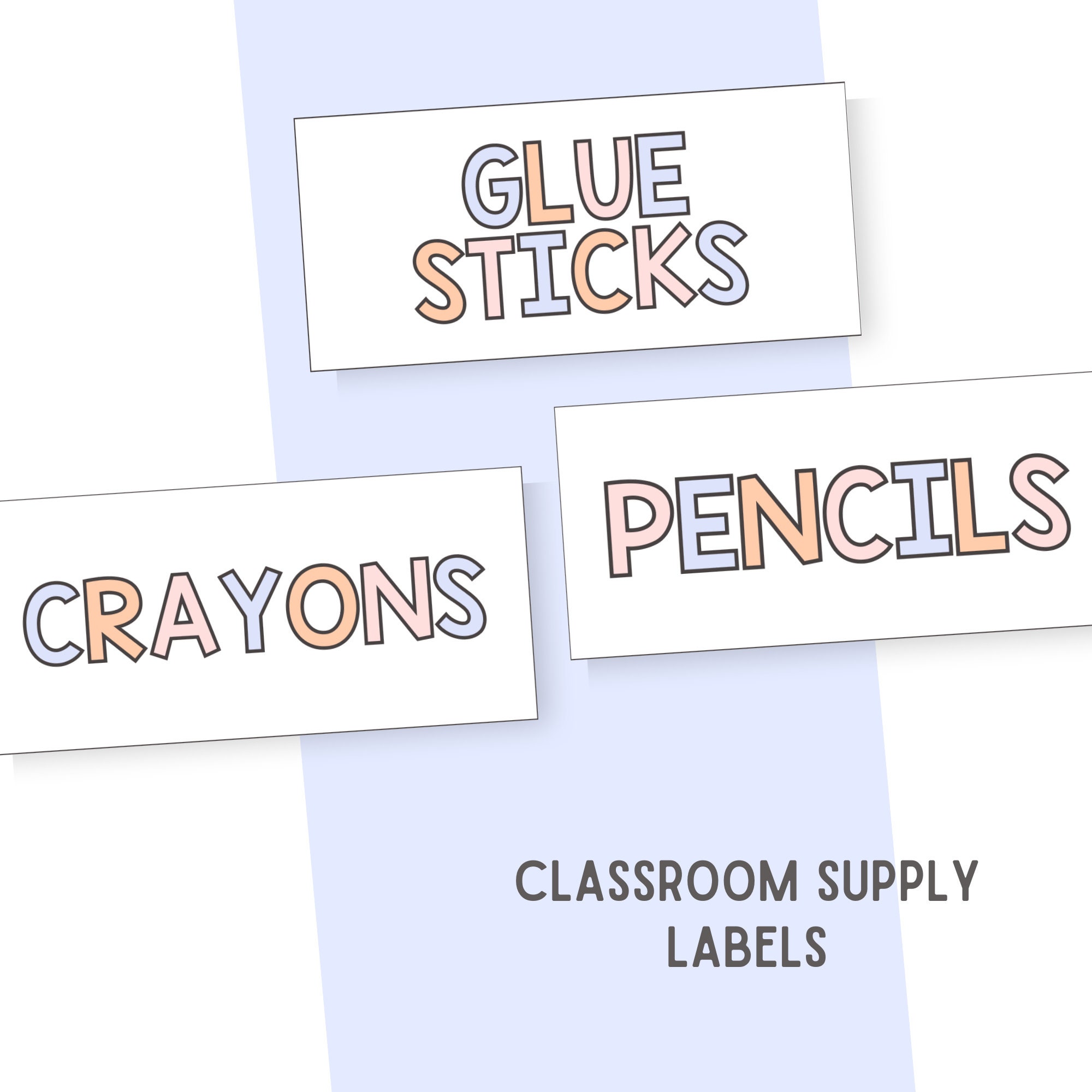 Classroom Decor // Classroom Labels // Supply Labels // Pastel ...