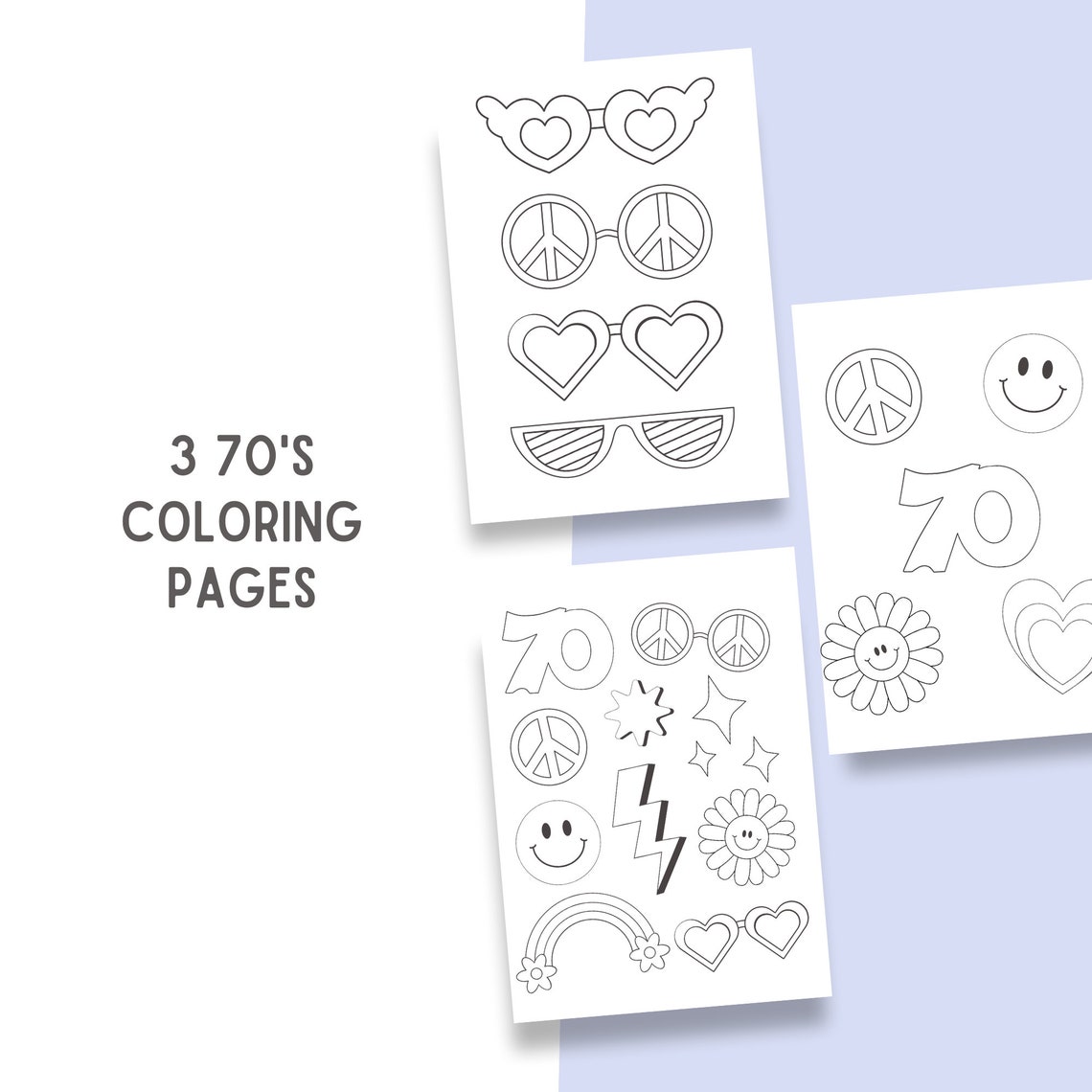 Printable Party Activity // Printable Coloring Pages // 70's Coloring ...
