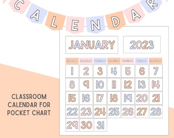 Classroom Calendar // Pocket Chart Calendar // Printable Calendar ...
