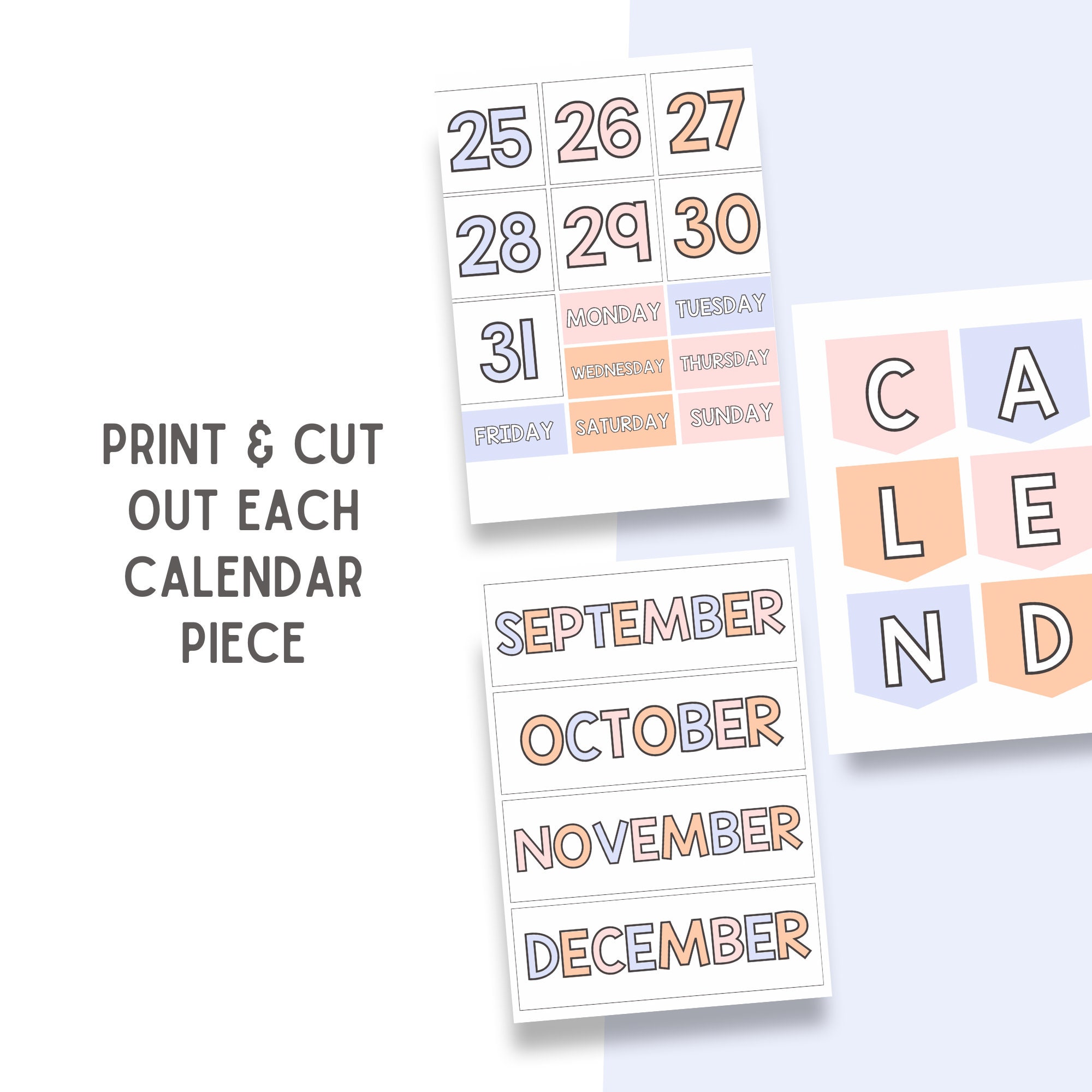 Classroom Calendar // Pocket Chart Calendar // Printable Calendar ...