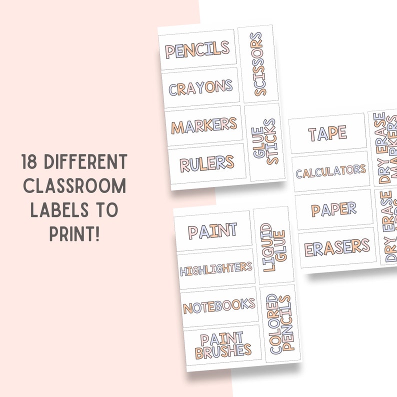 Classroom Decor // Classroom Labels // Supply Labels // Pastel ...