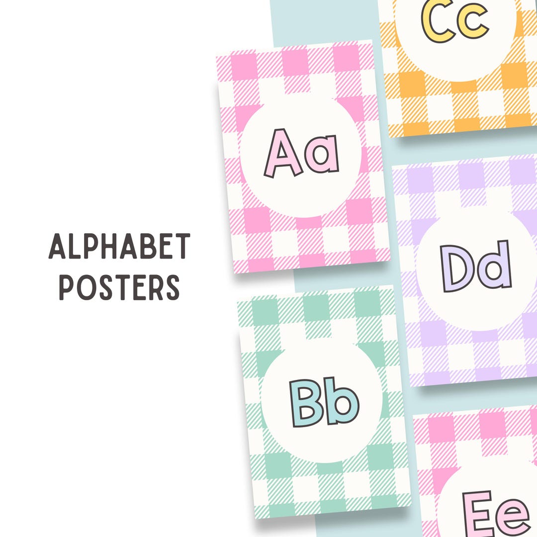 Classroom Decor // Classroom Alphabet // Letter Posters // Pastel ...