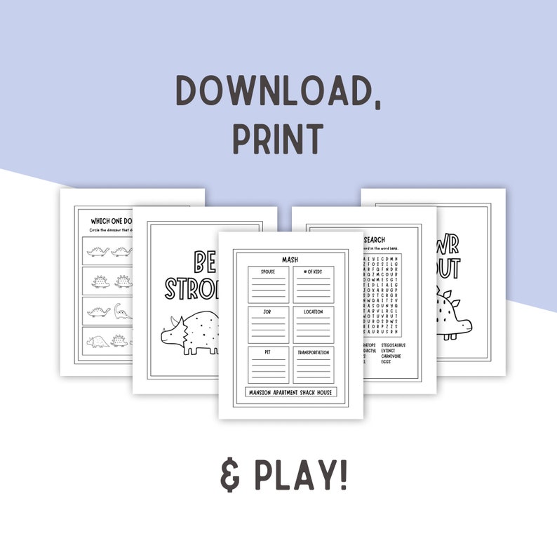 Printable Activity Book // Workbook // Dinosaur Activity Book ...