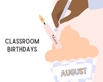 Classroom Birthday Board // Birthday Cupcakes // Student Birthdays ...