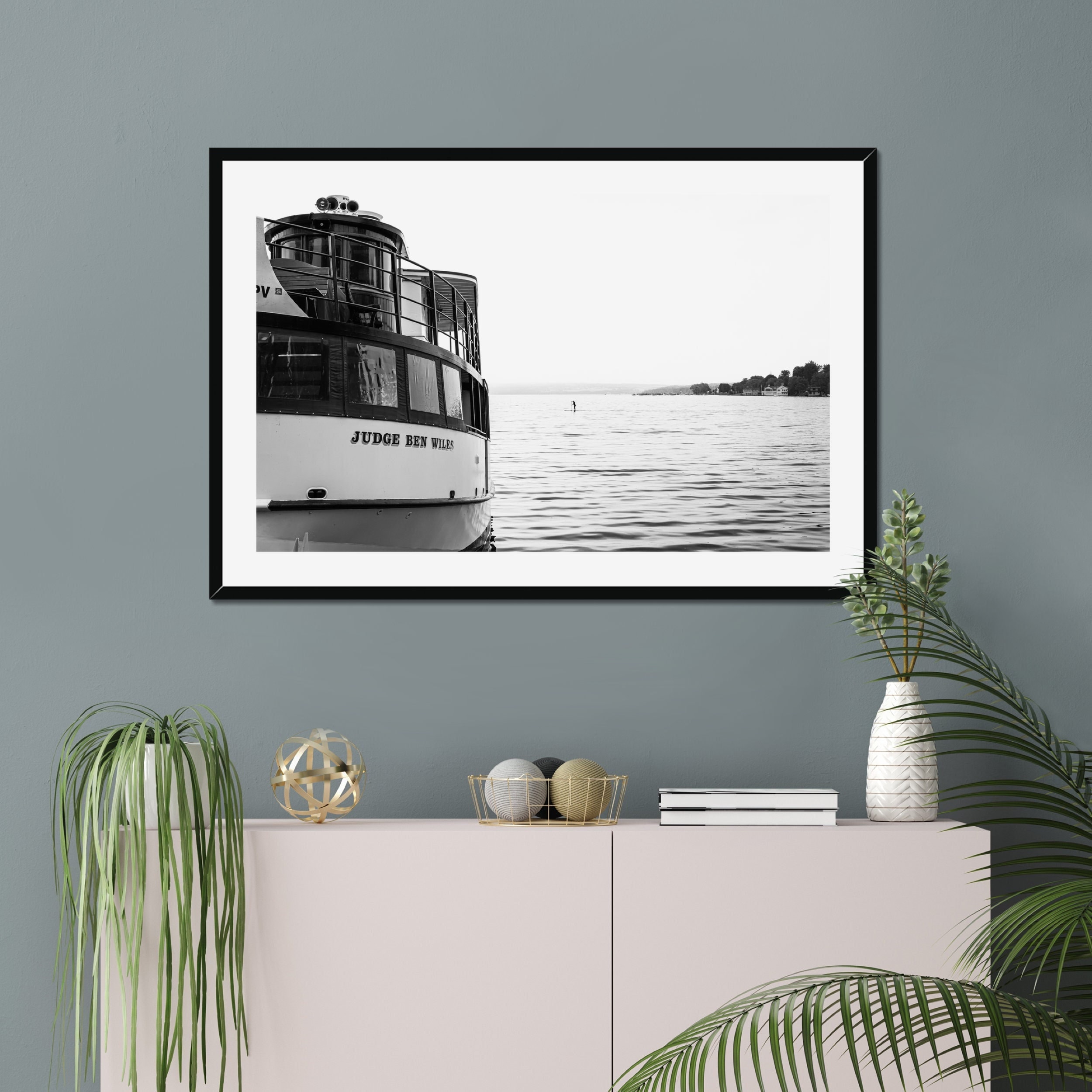 Skaneateles Lake Judge Ben Wiles Black & White Photo Print | Finger ...