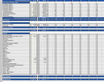 Business spreadsheet | Etsy