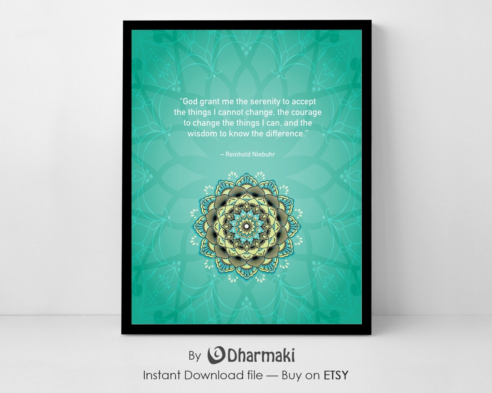 Serenity Prayer With Mandala, Mandala for Serenity, Spiritual Art ...