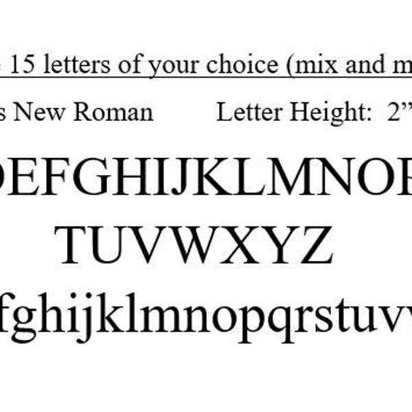 Times New Roman Letters - Etsy