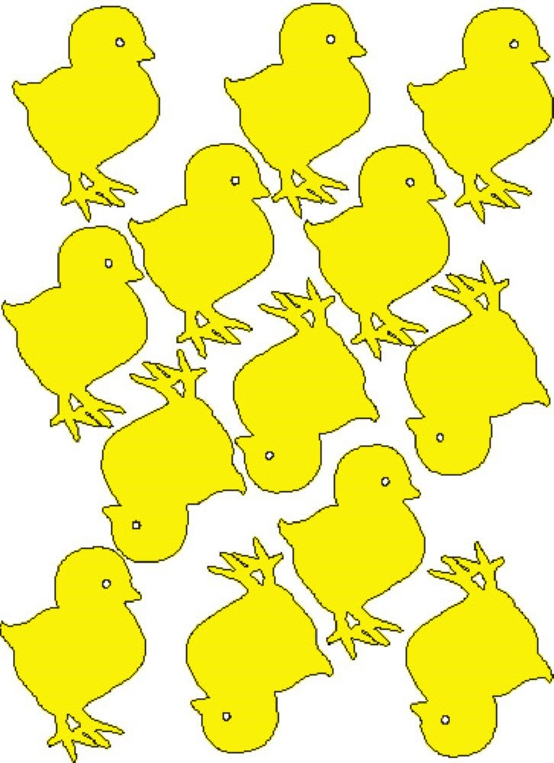 Easter Chick Stickers Labels, Lots of Colours, Decoration, Fun Stickers ...