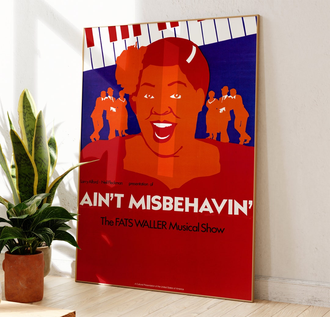 Ain't Misbehavin' Poster - Fats Waller Musical Show, Vintage Wall Art ...