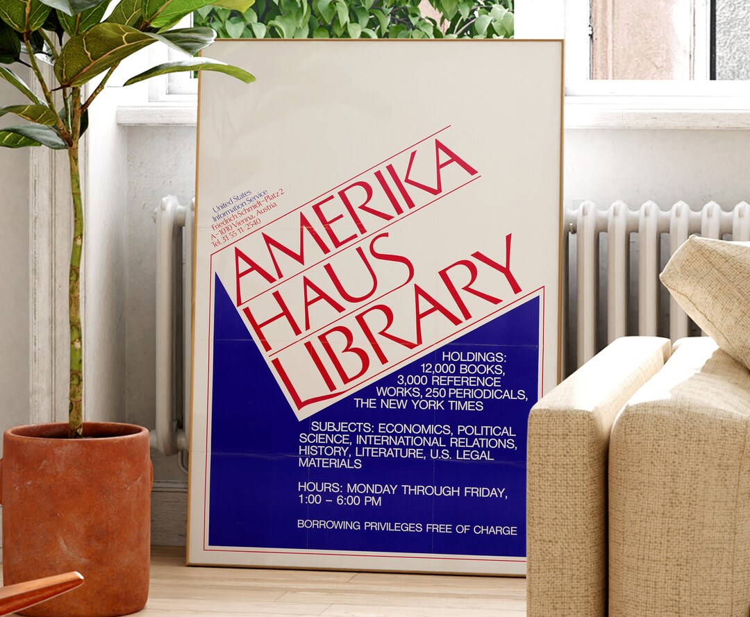 Amerika Haus Library Poster - U.S. Information Agency (american, 1953 ...