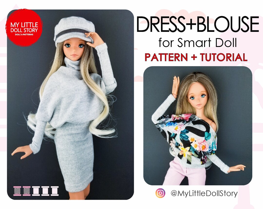 Smart Doll Patterns of the Jersey DRESS and BLOUSE in Digital Pdf ...