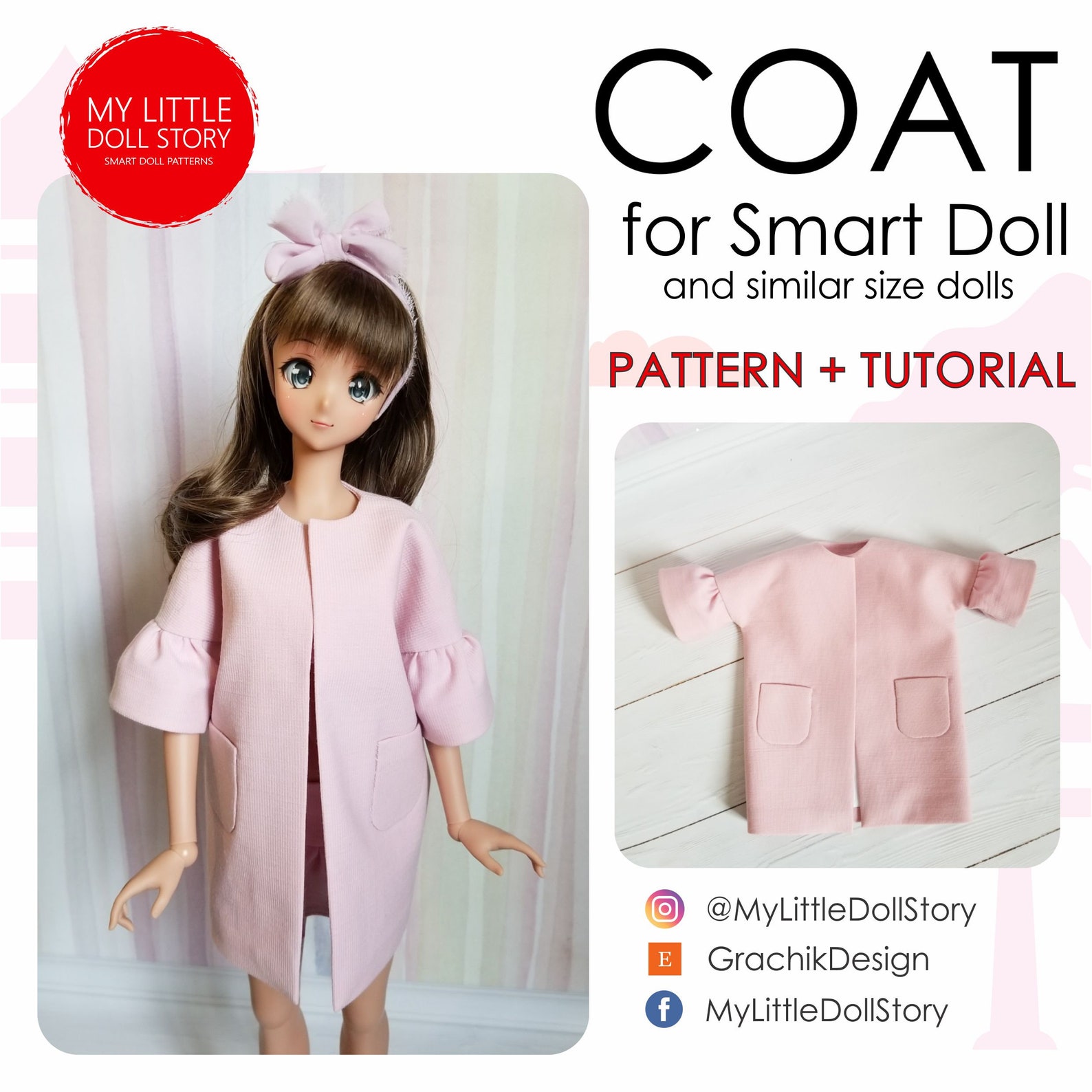 Smart Doll Pattern of COAT and SKIRT in Digital PDF Format and - Etsy