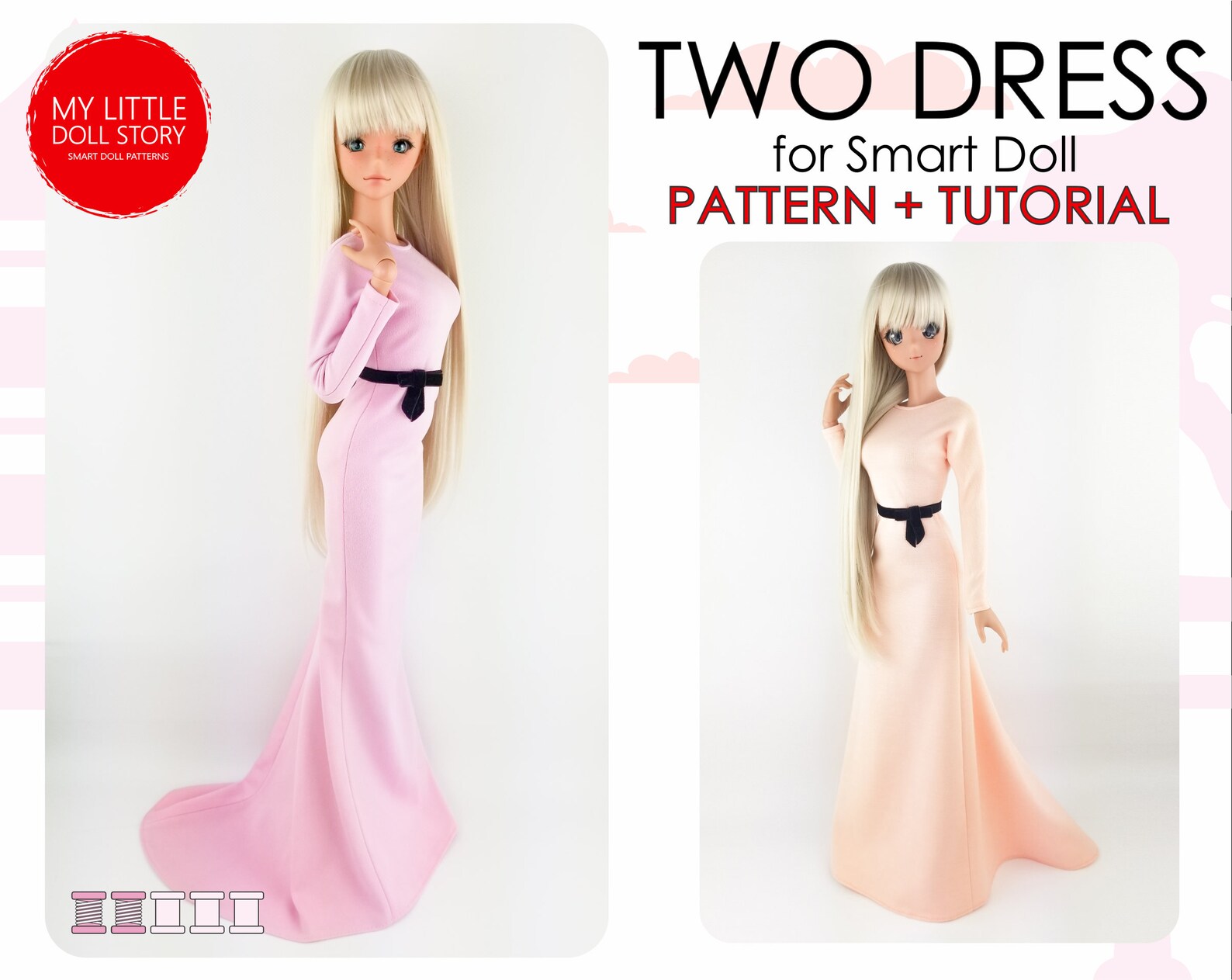 Smart Doll Pattern of TWO DRESS in Digital PDF Format for - Etsy