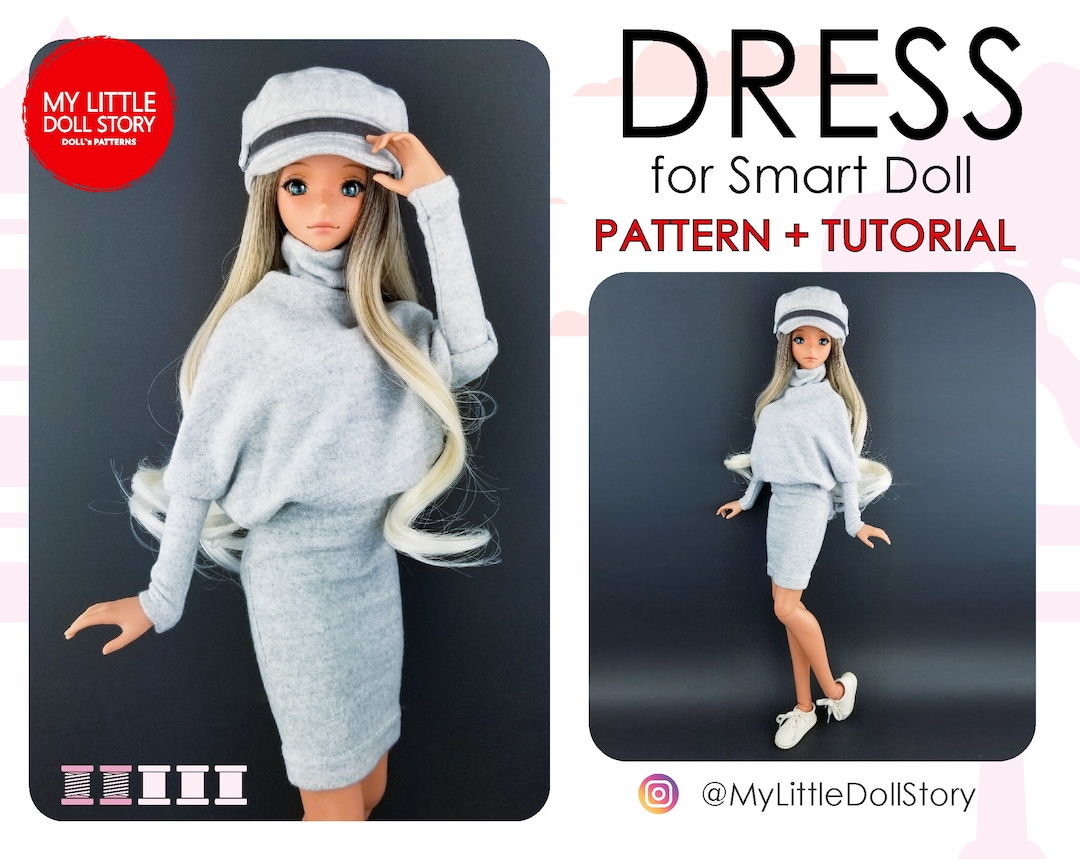 Smart Doll Pattern of the Jersey DRESS in Digital PDF Format for Small ...