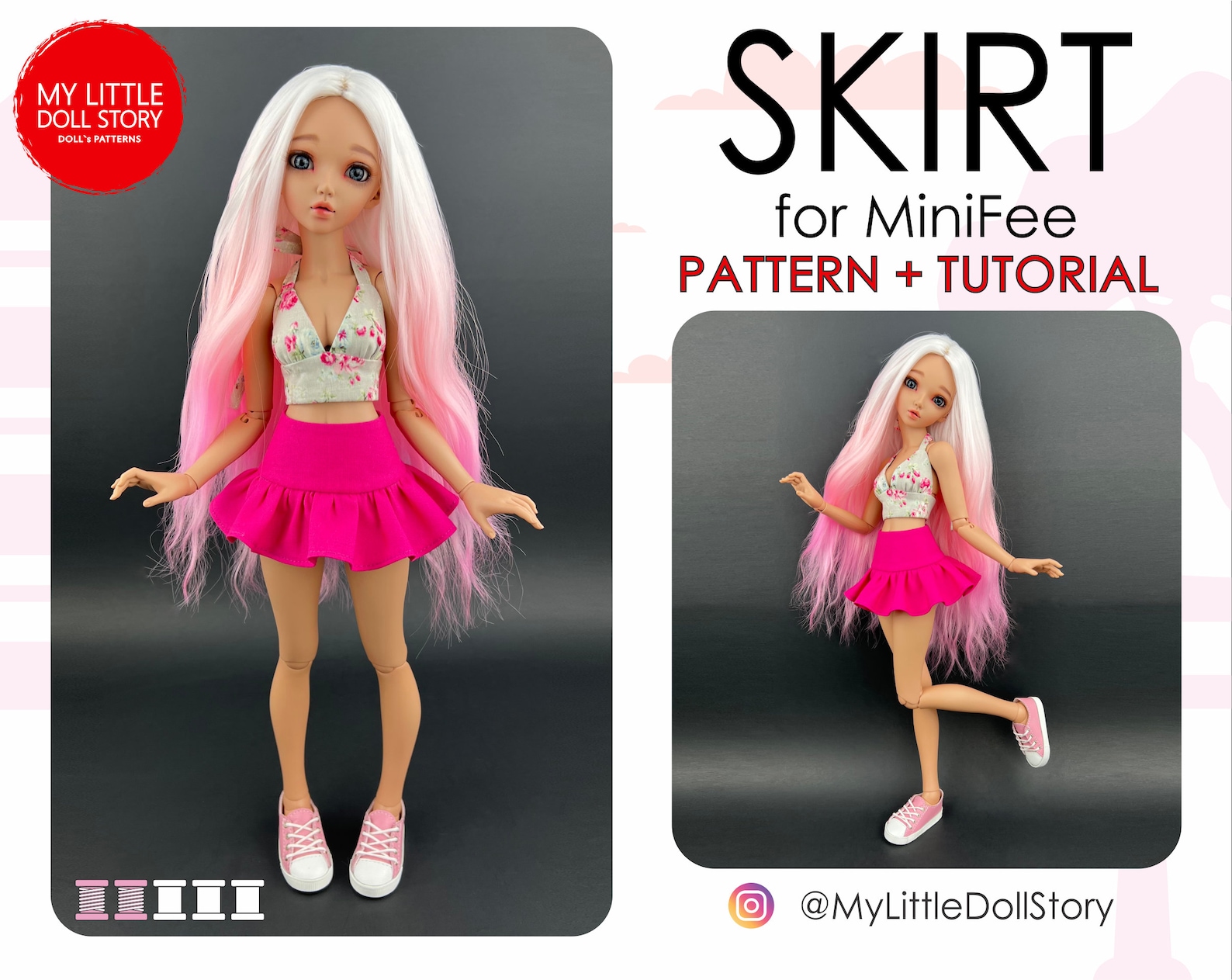 Minifee Pattern of the SKIRT in Digital PDF Format and Similar 1/4 ...