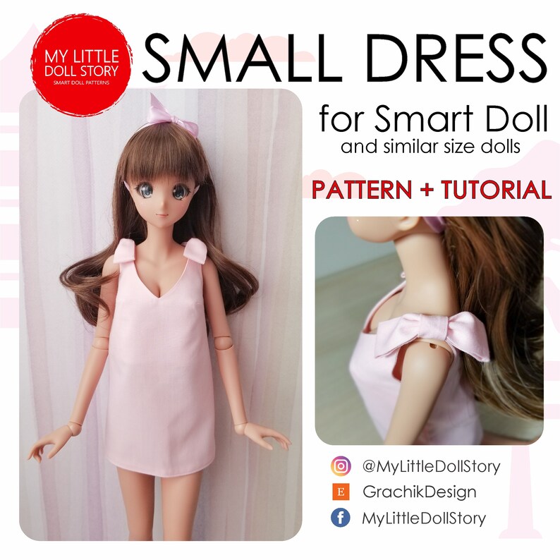 Smart Doll Pattern of small Dress in digital PDF format for | Etsy