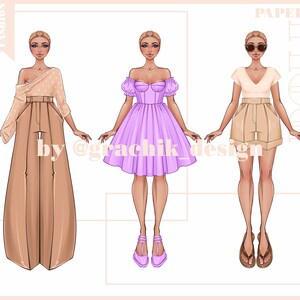 Paper Doll Printable for Adults. Fashion Paper Doll DIY - Etsy