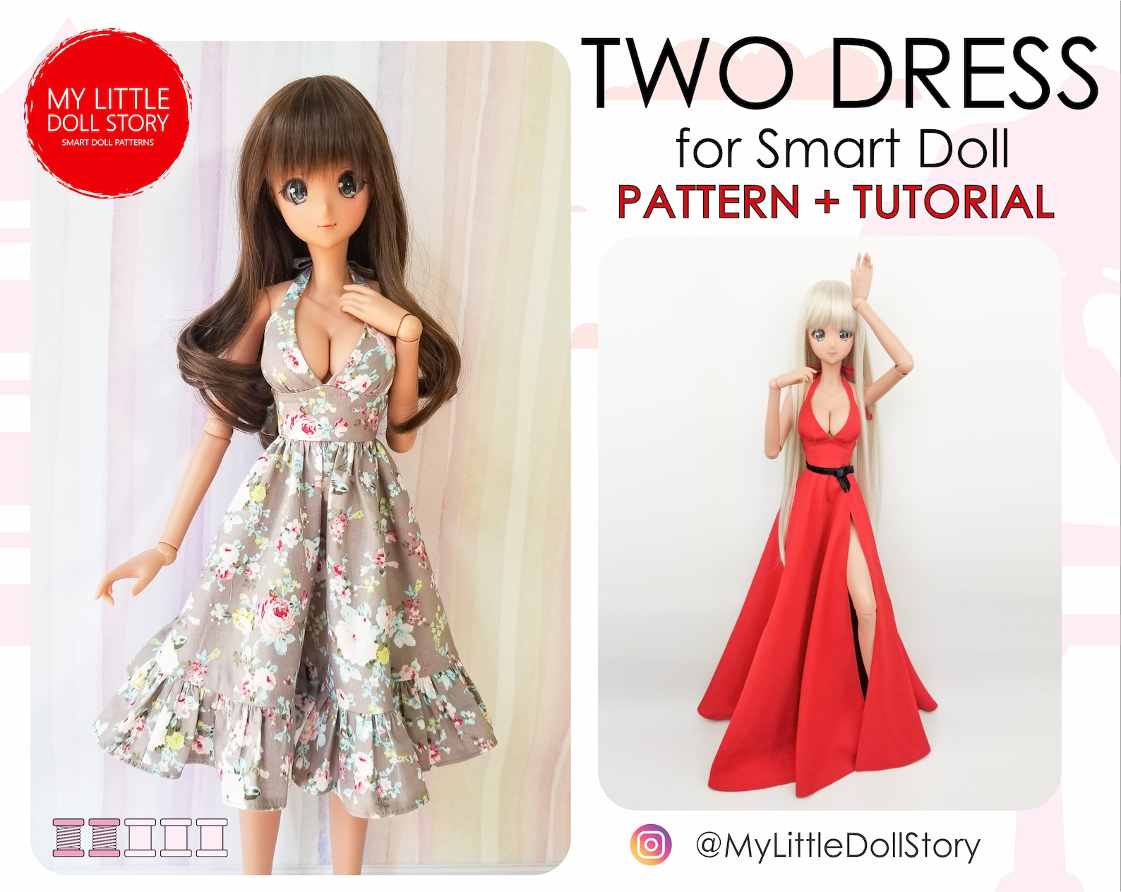 Smart Doll Pattern of TWO DRESS in Digital PDF Format for Small ...