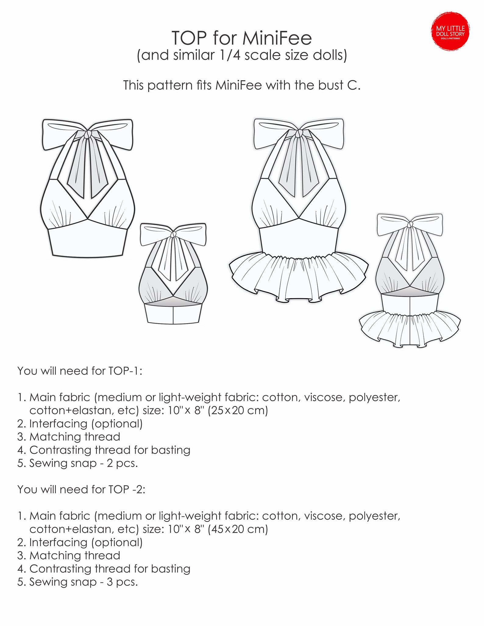 57 Minifee Pattern of the TOP in Digital PDF Format and Similar 1/4 ...