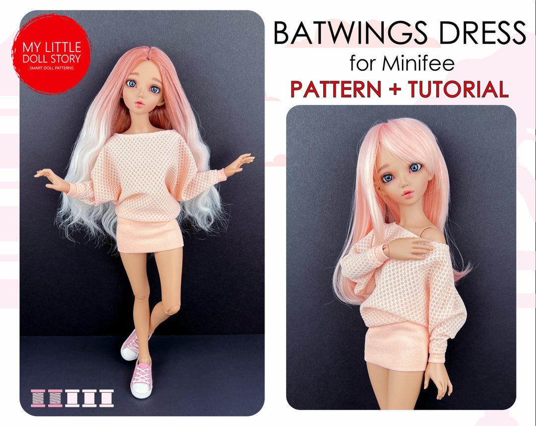 Minifee Pattern of DRESS in Digital PDF Format. Batwings Dress for ...