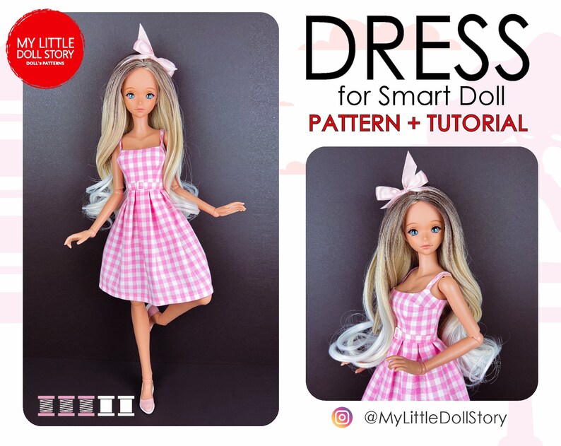 Smart Doll Pattern of DRESS in Digital PDF Format for Medium and Small ...