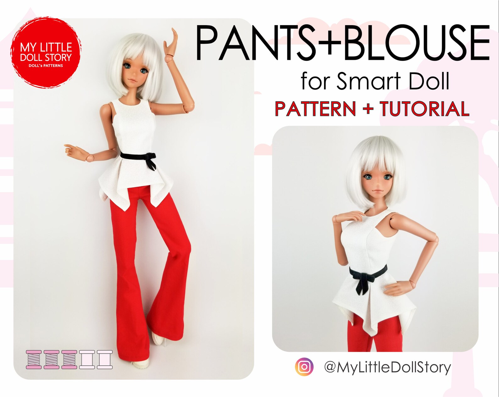Smart Doll Pattern of SET: Overalls Dress Pants Blouse | Etsy