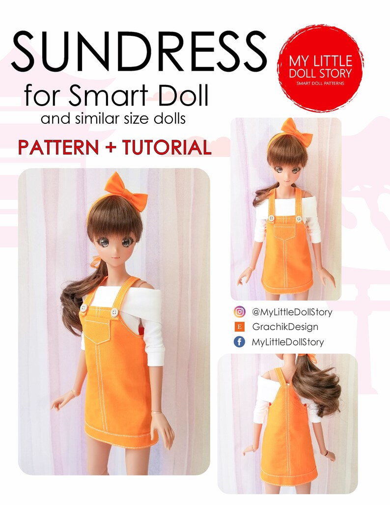 Smart Doll Pattern of two SUNDRESESS in digital PDF format for | Etsy