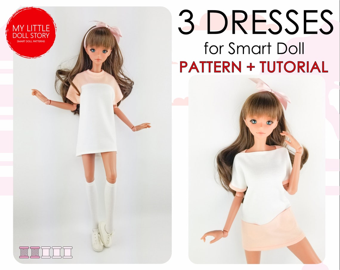Smart Doll Patterns of Three DRESSES in Digital PDF Format for - Etsy