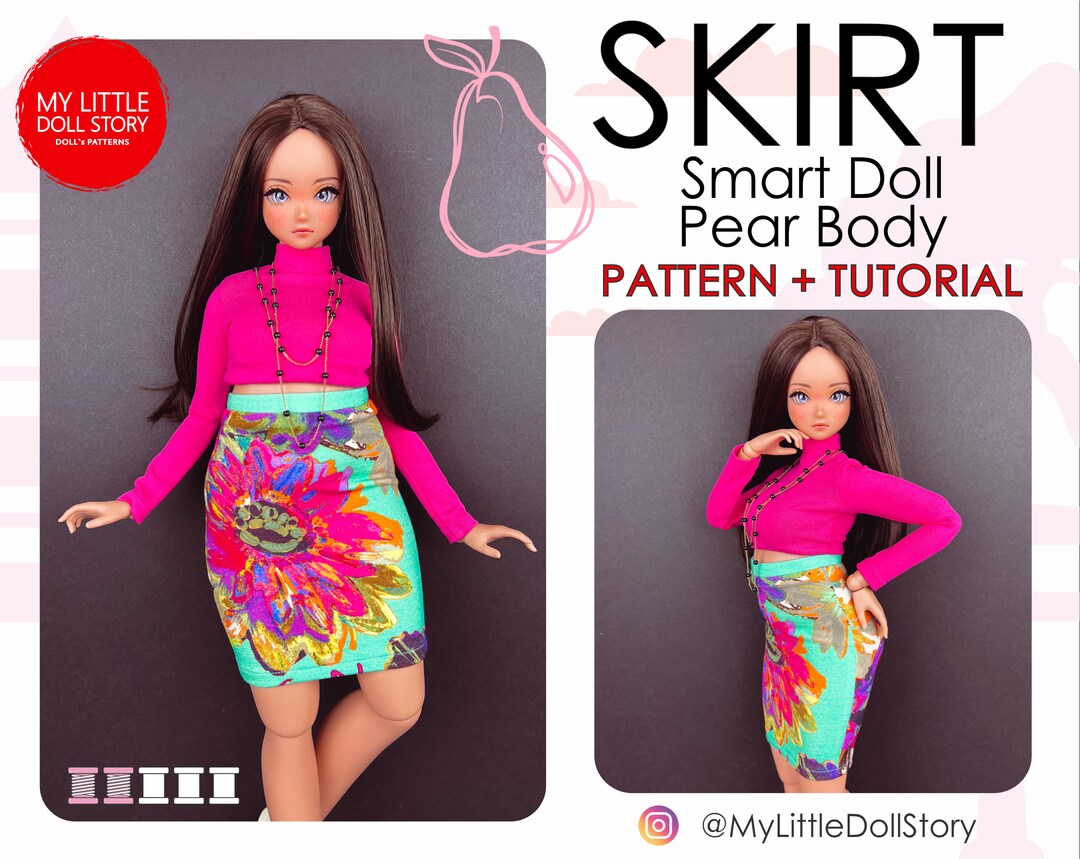 Smart Doll Pear Body Pattern of the Highwaist Jersey SKIRT in Digital ...