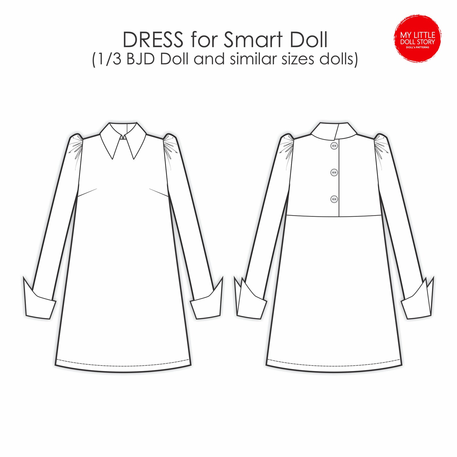 Smart Doll Pattern of DRESS in Digital PDF Format for Small (default ...